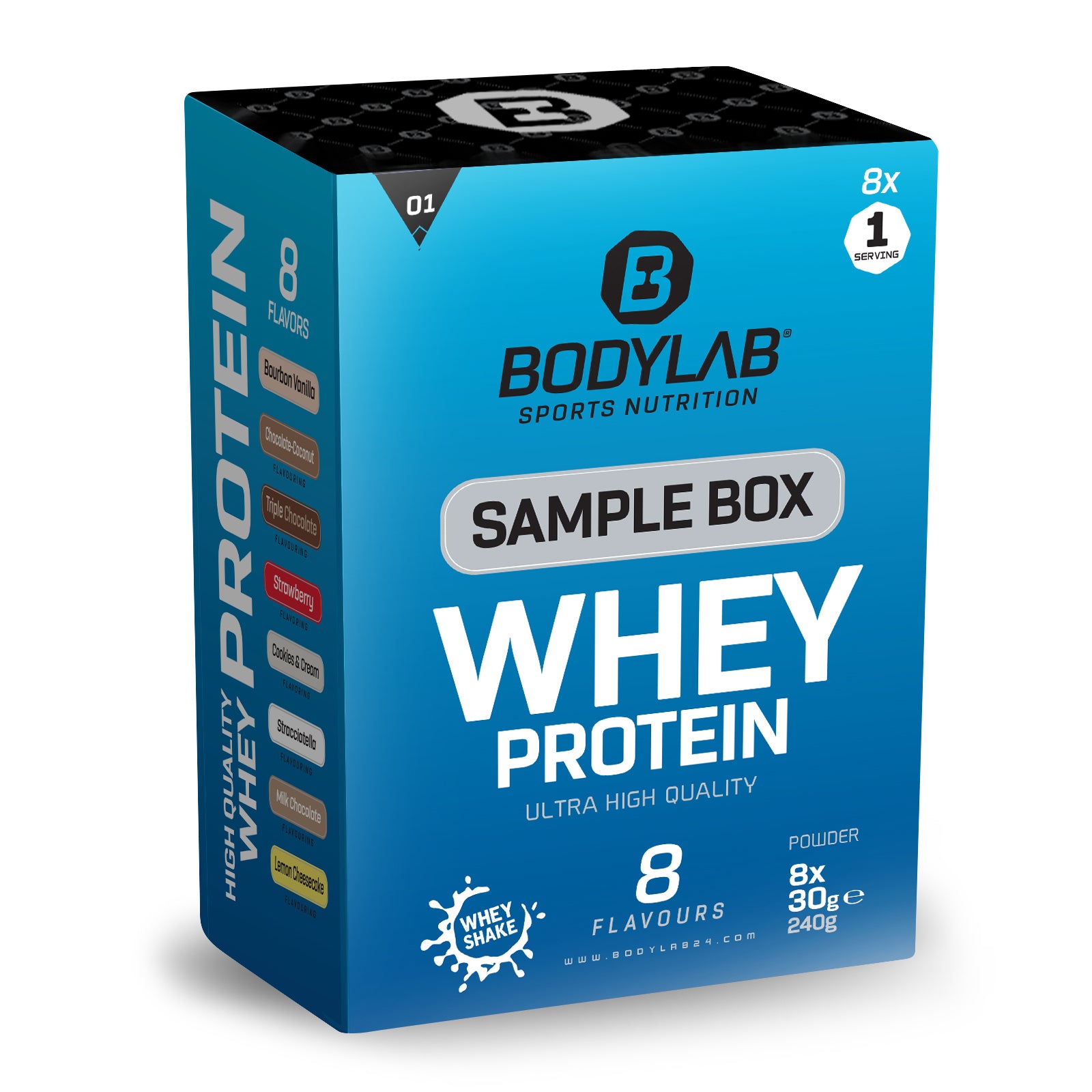 Whey Protein Probierboxen (8 Proben je 30g)